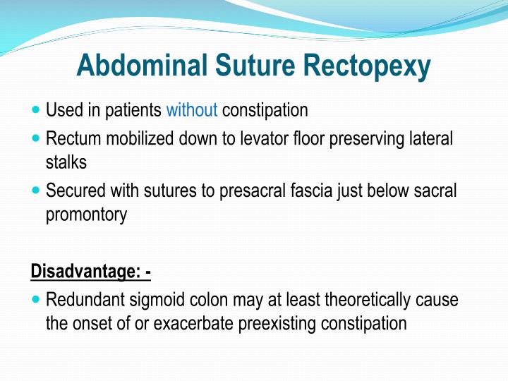 PPT - Rectal prolapse & its laparoscopic management - a video ...