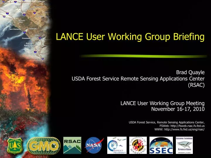 PPT - LANCE User Working Group Briefing PowerPoint Presentation, free ...