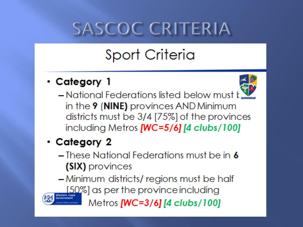 PPT - WESTERN CAPE PROVINCIAL SPORT CONFEDERATION PowerPoint ...