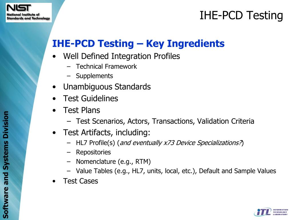PPT - IHE-PCD ISO/IEEE 11073, and NIST NIST Medical Device Connectivity ...