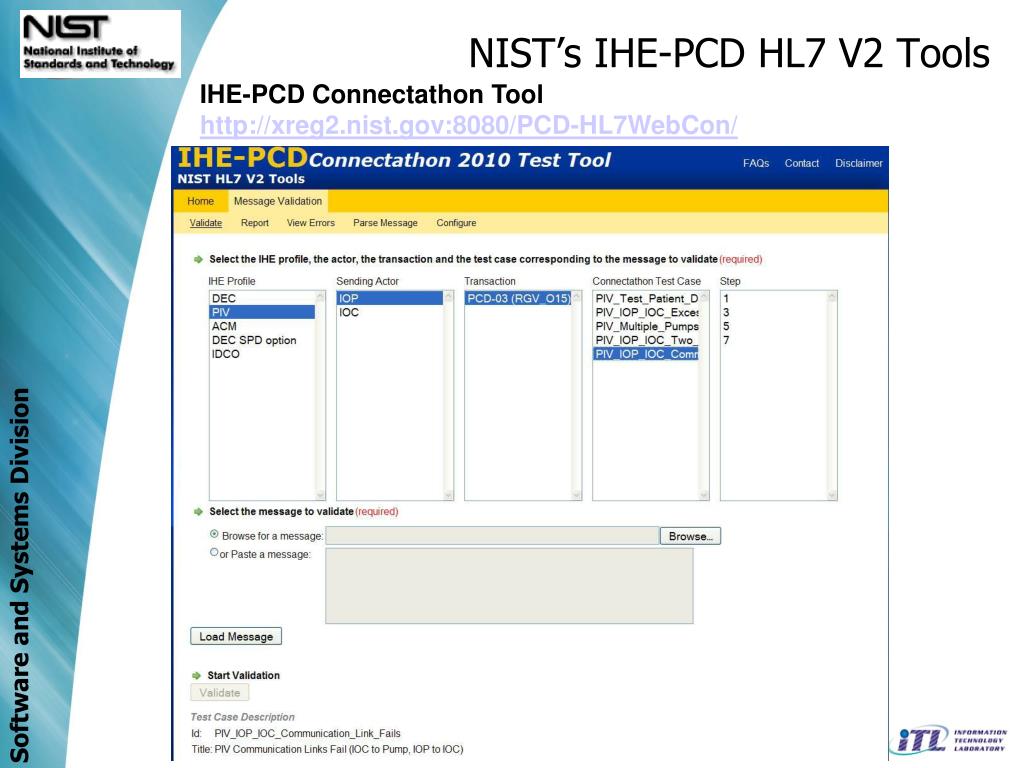 PPT - IHE-PCD ISO/IEEE 11073, and NIST NIST Medical Device Connectivity ...