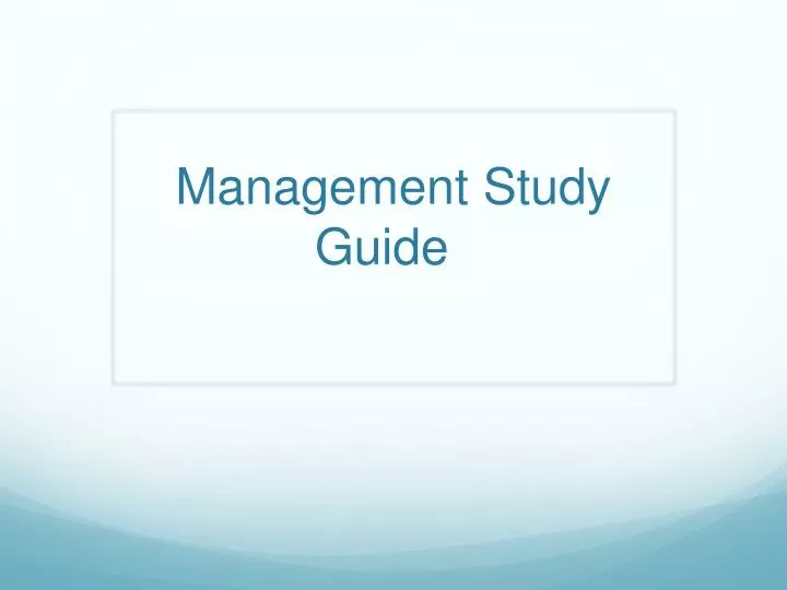 PPT - Management Study Guide PowerPoint Presentation, free download ...
