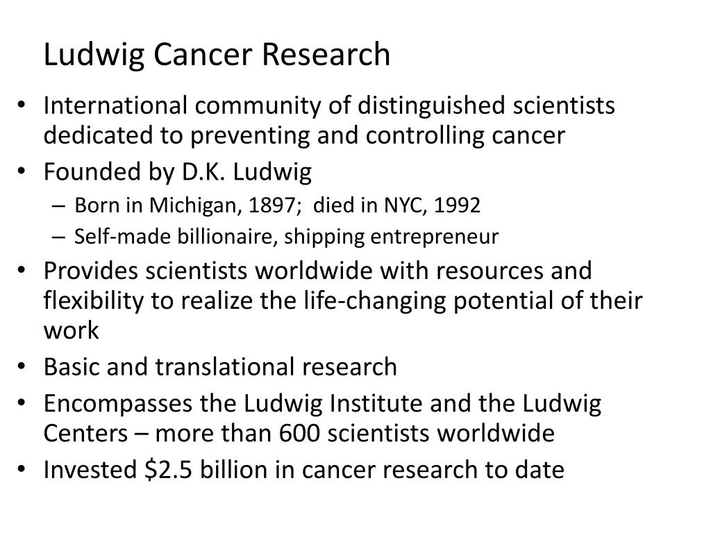 PPT - Introduction to Ludwig Center at Harvard Cancer Research ...