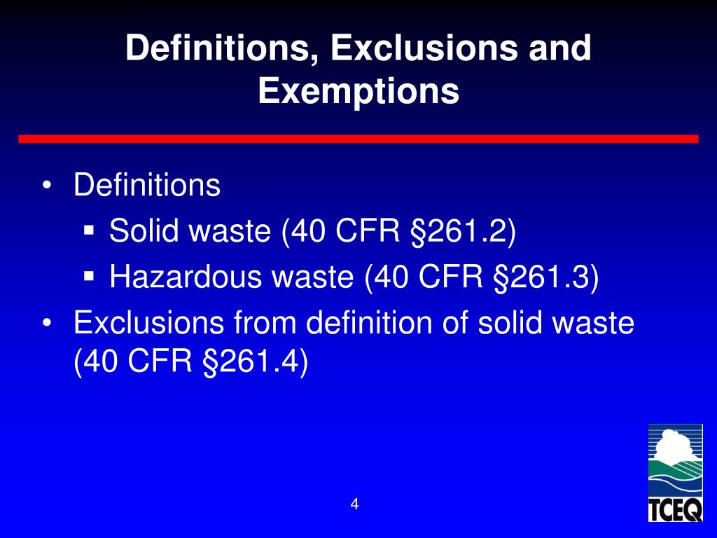 PPT - Exemptions From Industrial and Hazardous Waste Permitting ...
