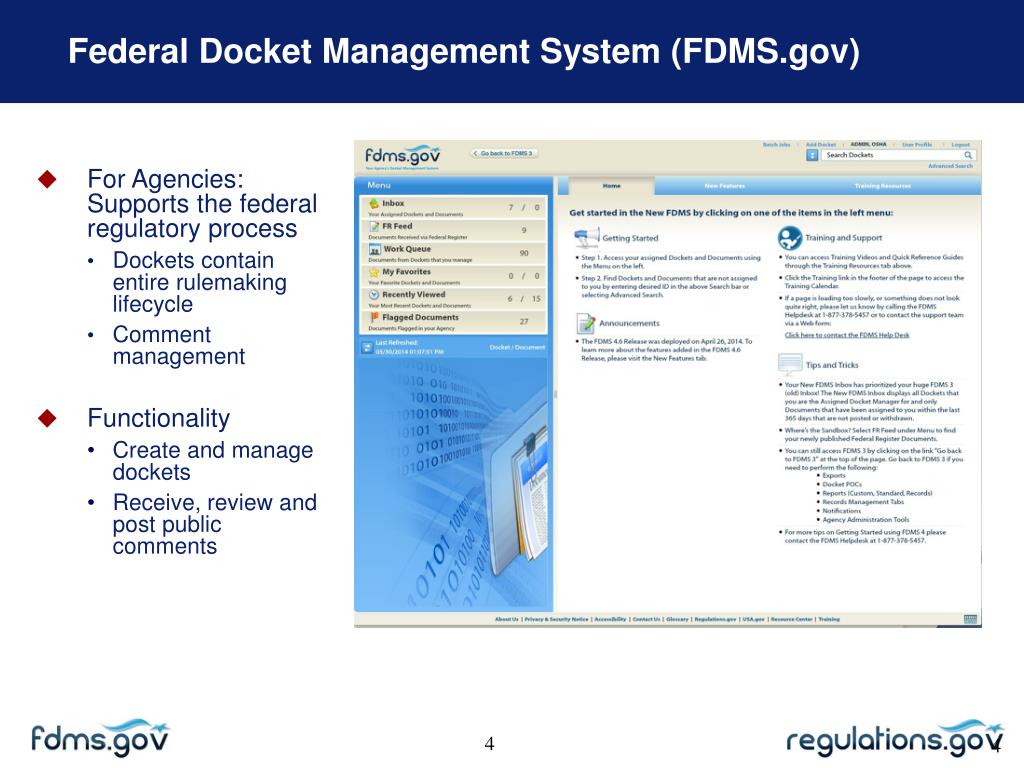 PPT - Federal Docket Management System (FDMS.gov) Regulations.gov ...