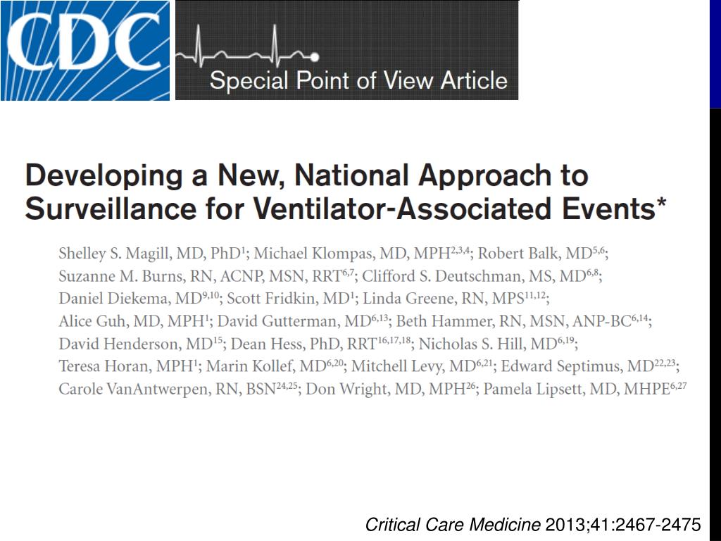 PPT - Ventilator-associated events: a patient safety opportunity ...