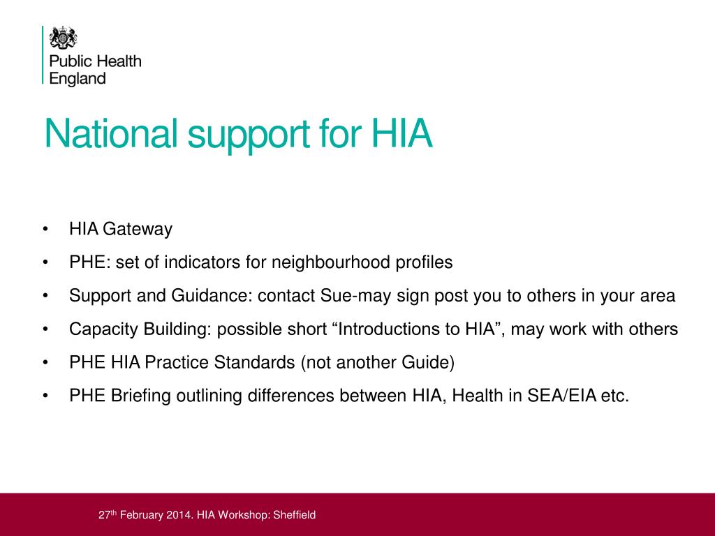 PPT - Public Health England (PHE) and HIA Gateway Health Impact ...