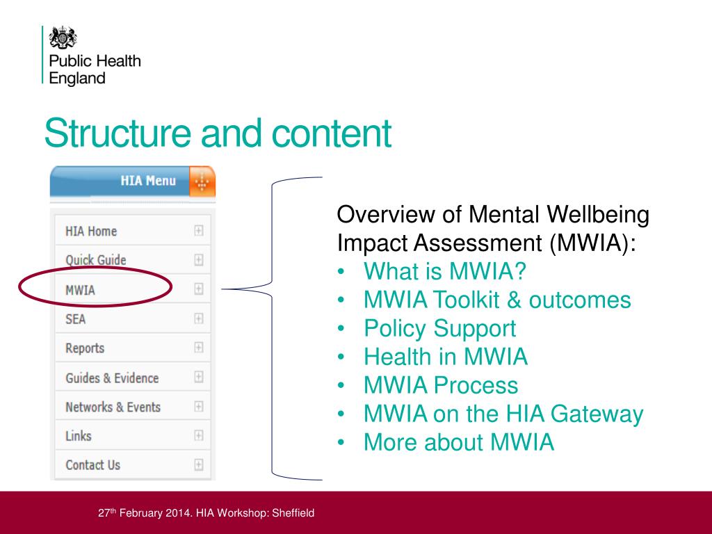 PPT - Public Health England (PHE) and HIA Gateway Health Impact ...