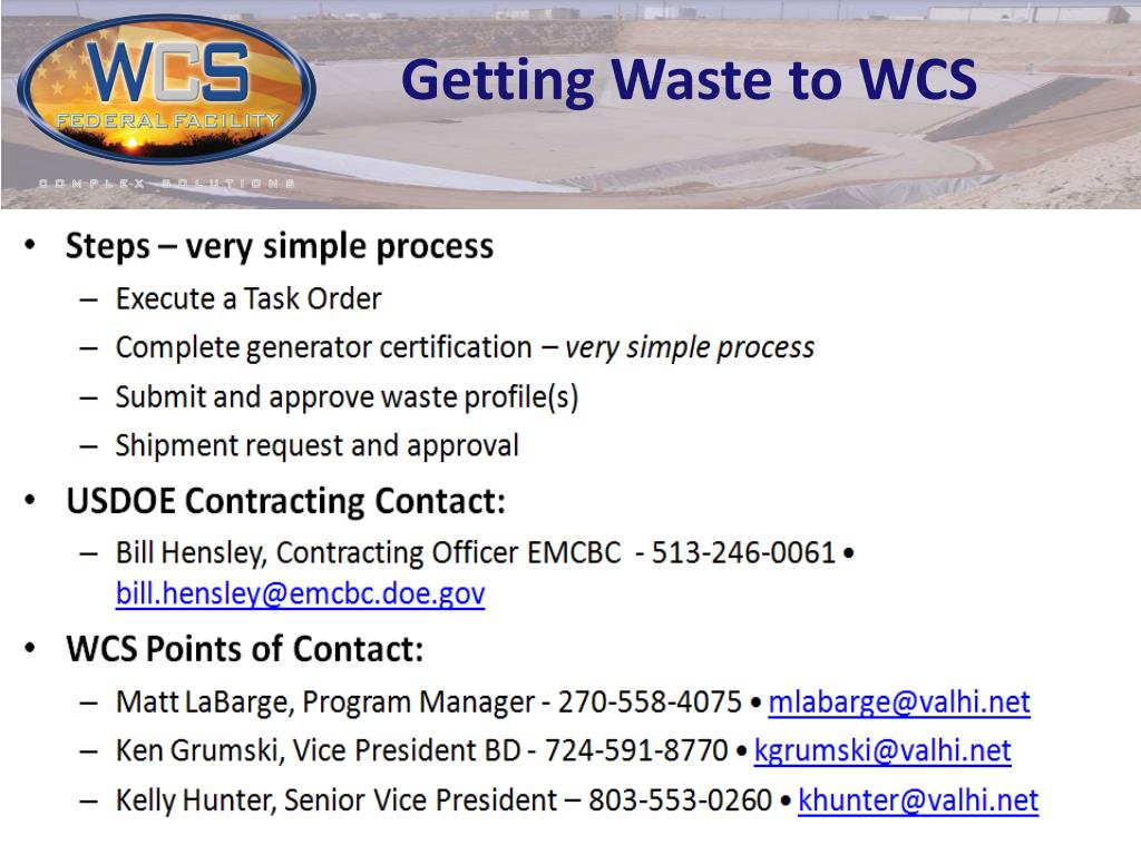 PPT - The NEW Federal Waste Facility – WCS September 24, 2013 ...