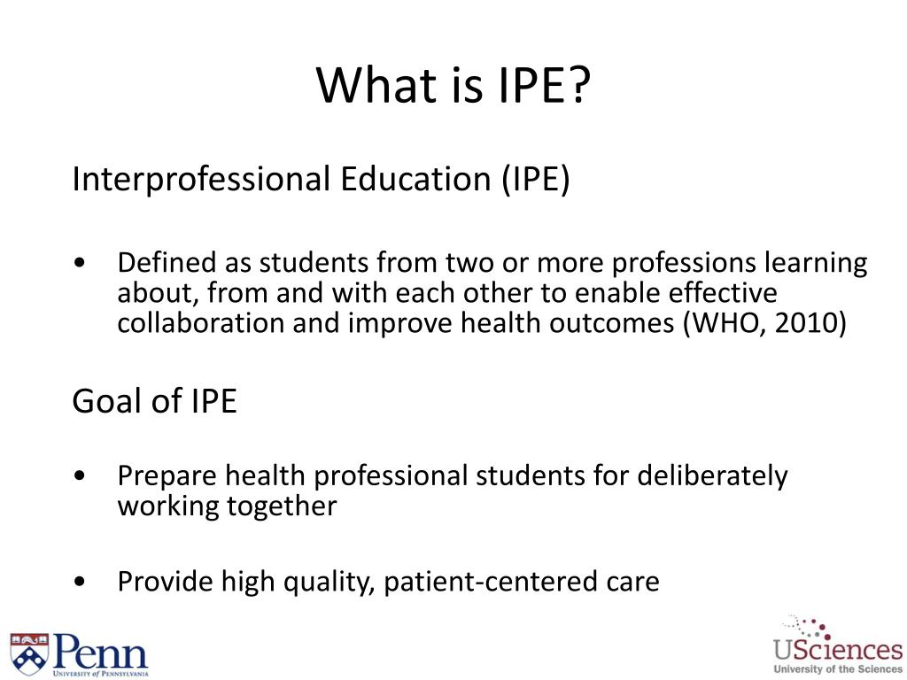 PPT - P iloting an Interprofessional E ducation W orkshop: Teaching ...