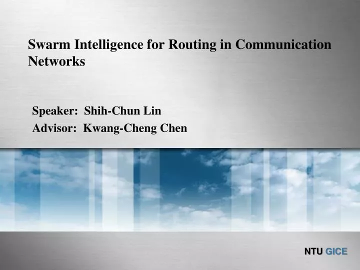 Ppt Swarm Intelligence For Routing In Communication Networks