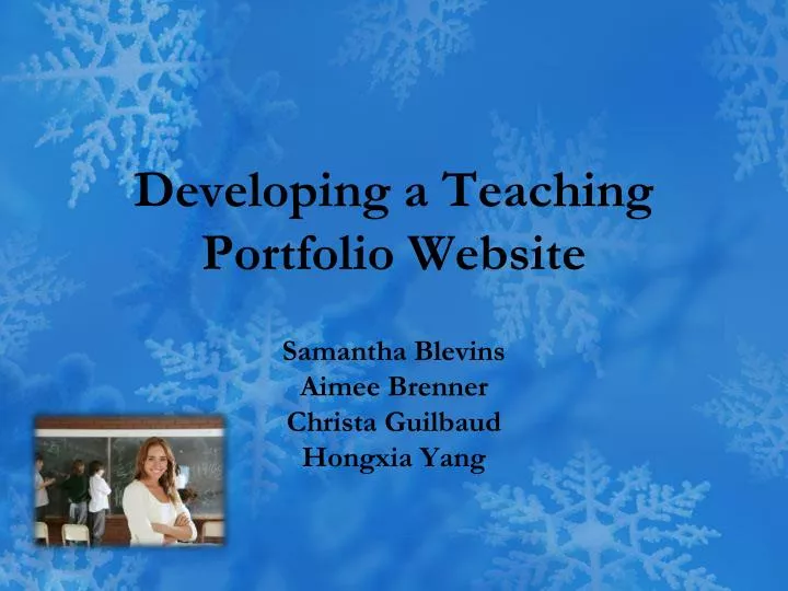 PPT - Developing a Teaching Portfolio Website PowerPoint Presentation ...