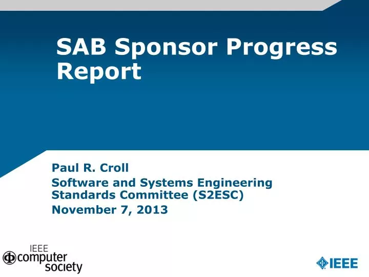 PPT - SAB Sponsor Progress Report PowerPoint Presentation, free ...