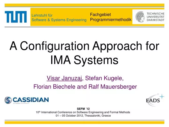 PPT - A Configuration Approach for IMA Systems PowerPoint Presentation ...