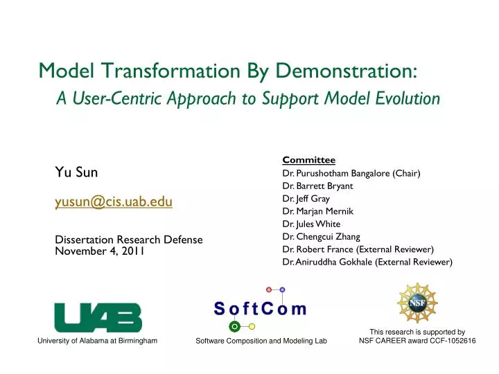 PPT - Model Transformation By Demonstration: A User-Centric Approach to ...