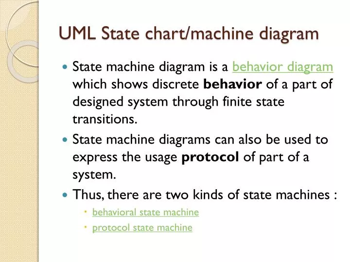 PPT - UML State chart/machine diagram PowerPoint Presentation, free ...