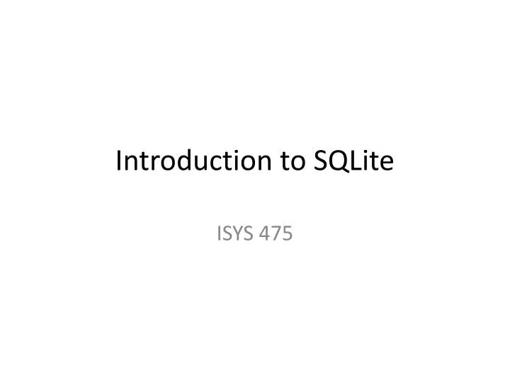 Ppt Introduction To Sqlite Powerpoint Presentation Free Download 9541