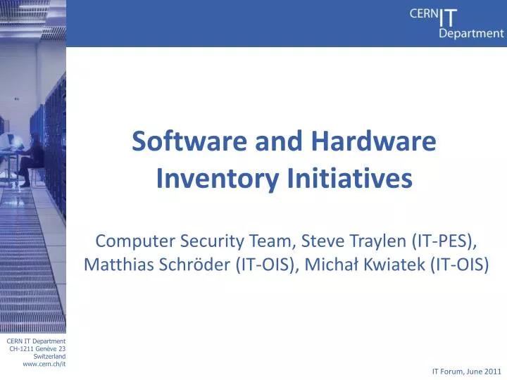 PPT - Software and Hardware Inventory Initiatives PowerPoint ...