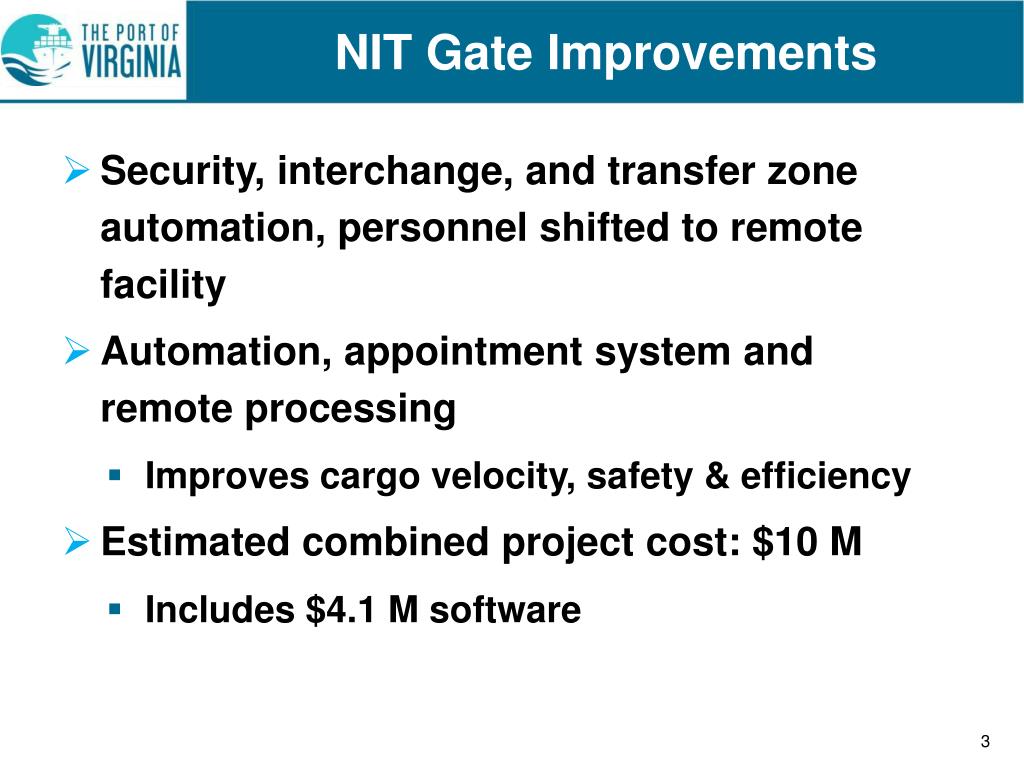 PPT - Jeff Florin Deputy Executive Director, Operations Virginia Port ...