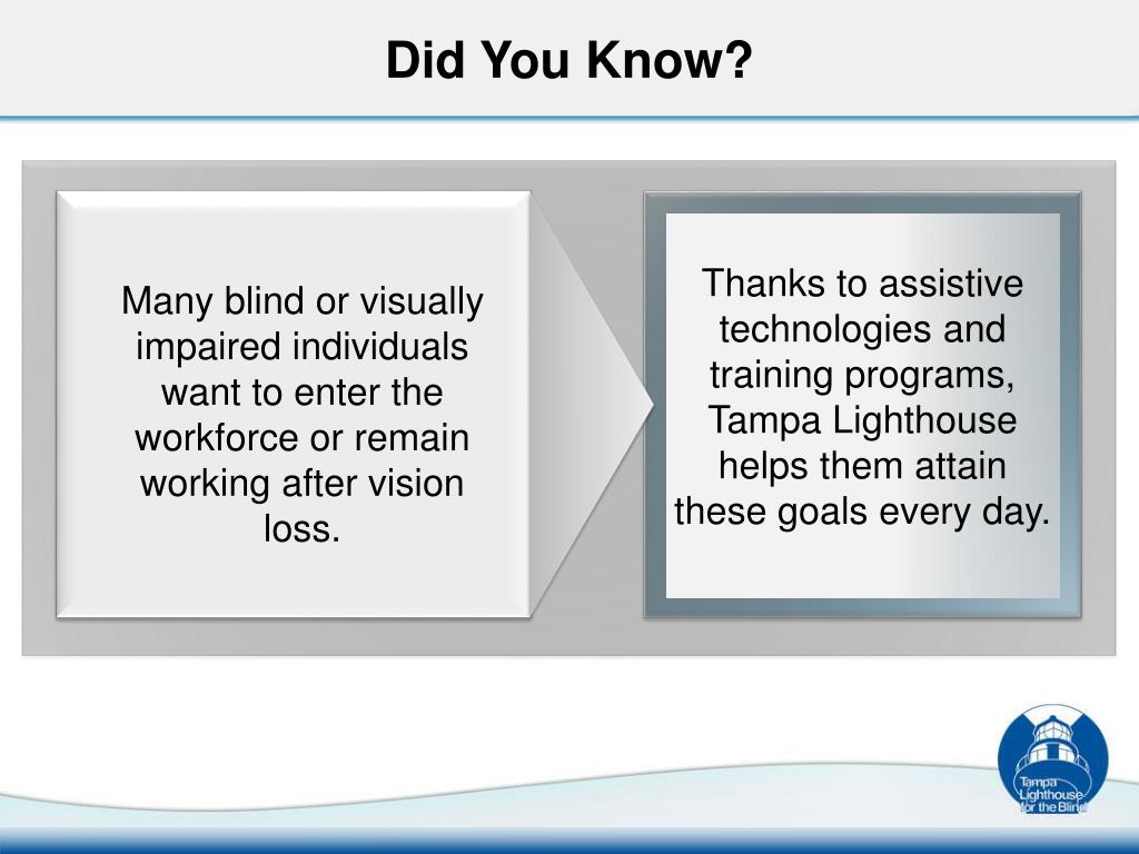PPT - Technology & Employment for People Who Are Blind or Visually ...