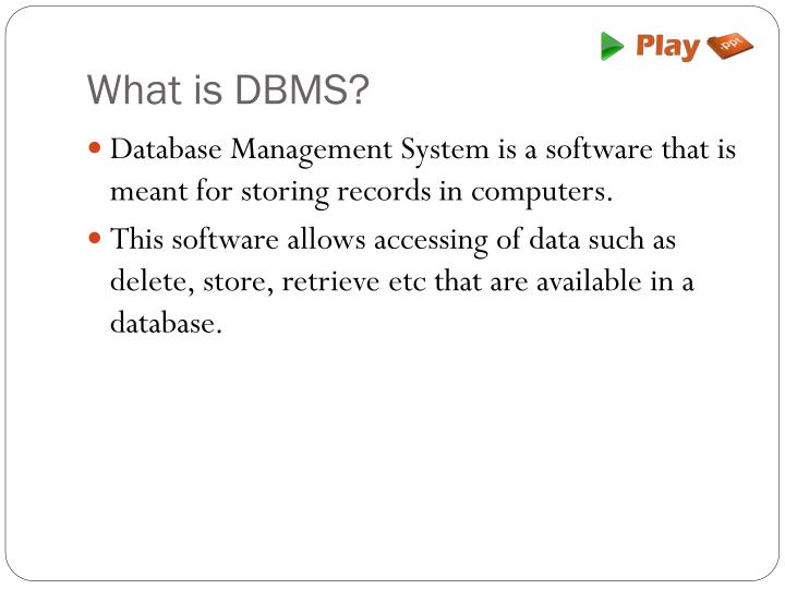PPT - Database Management System (DBMS) PowerPoint Presentation - ID:1577108