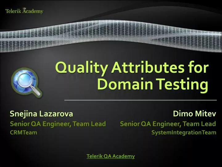 PPT - Quality Attributes for Domain Testing PowerPoint Presentation ...