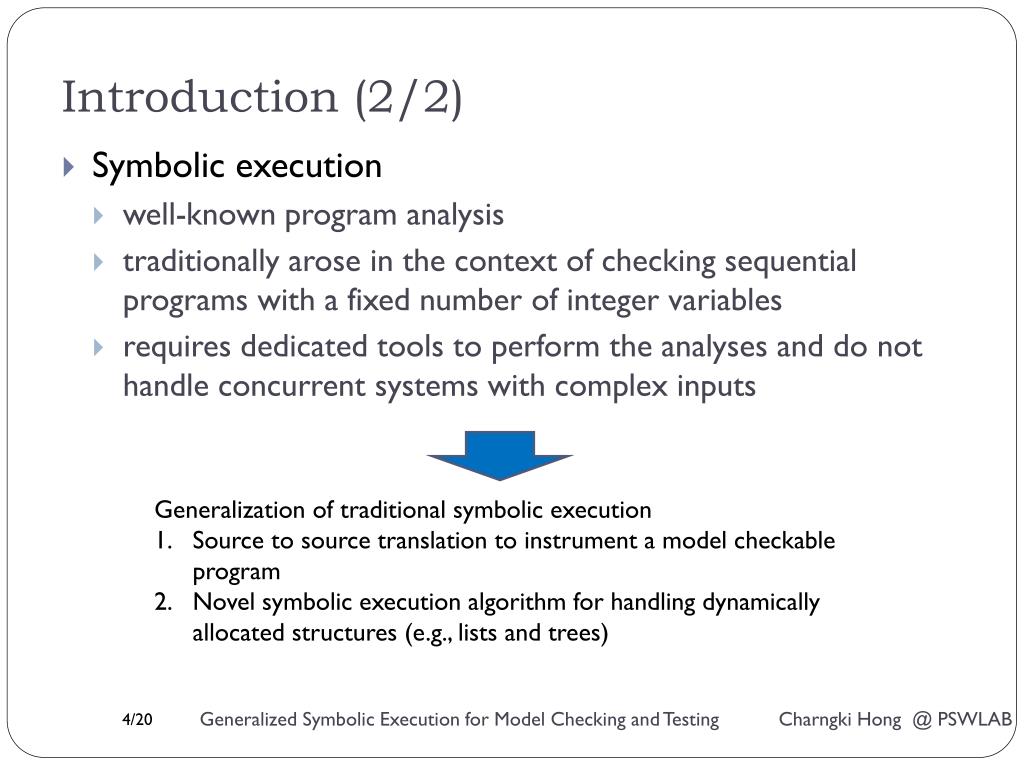 Ppt Generalized Symbolic Execution For Model Checking And Testing