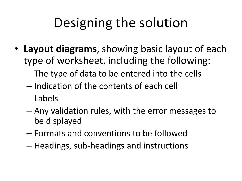 PPT - Developing a solution using spreadsheet software PowerPoint ...