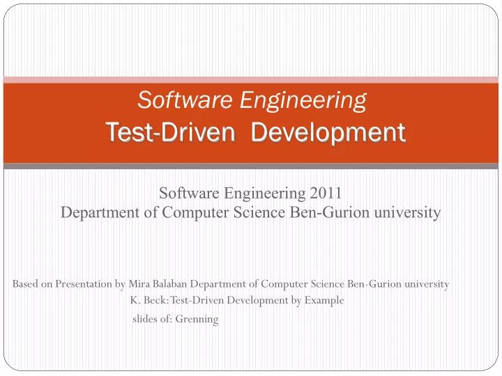 PPT - Software Engineering Test-Driven Development PowerPoint ...