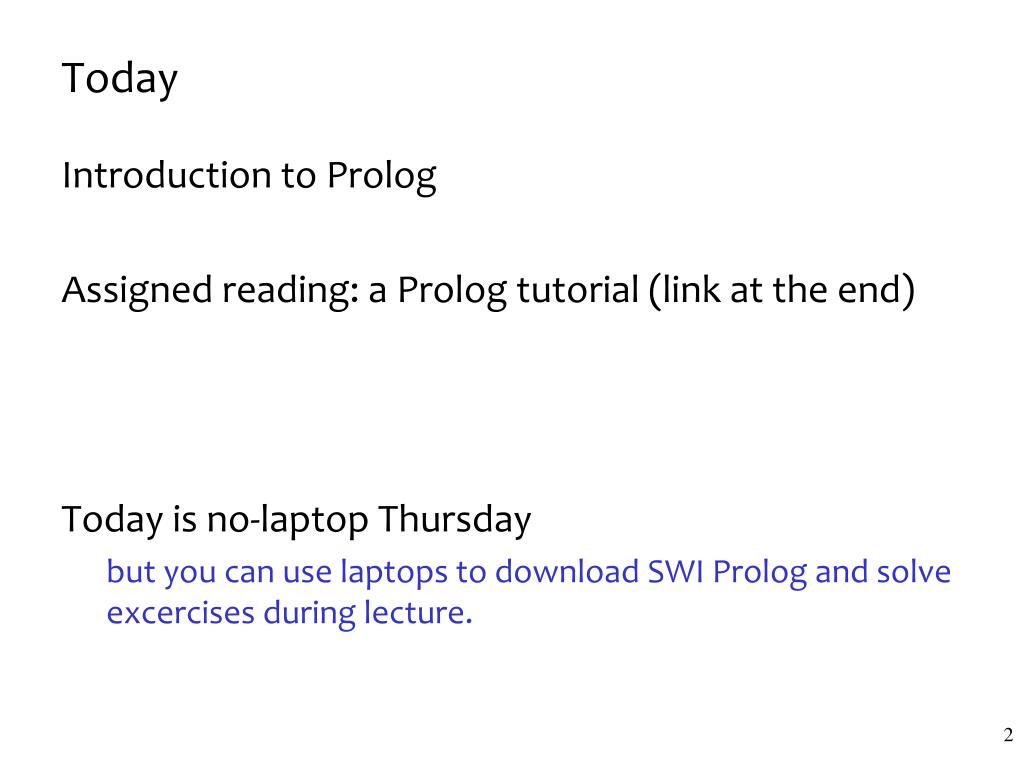 Ppt Lecture 6 Logic Programming Introduction To Prolog Facts Rules Powerpoint Presentation