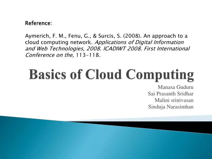 PPT - Basics of Cloud Computing PowerPoint Presentation, free download ...