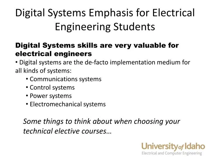 PPT - Digital Systems Emphasis for Electrical Engineering Students ...