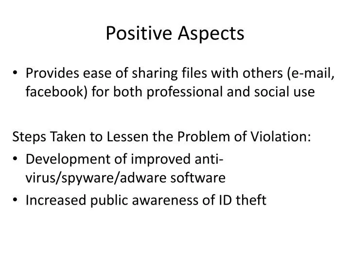 PPT - Positive Aspects PowerPoint Presentation, free download - ID:1579771