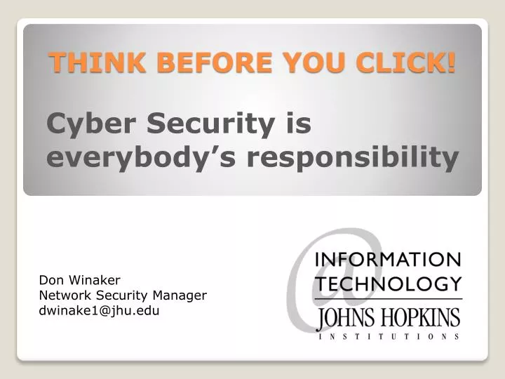 PPT - THINK BEFORE YOU CLICK! PowerPoint Presentation, free download - ID:1579811