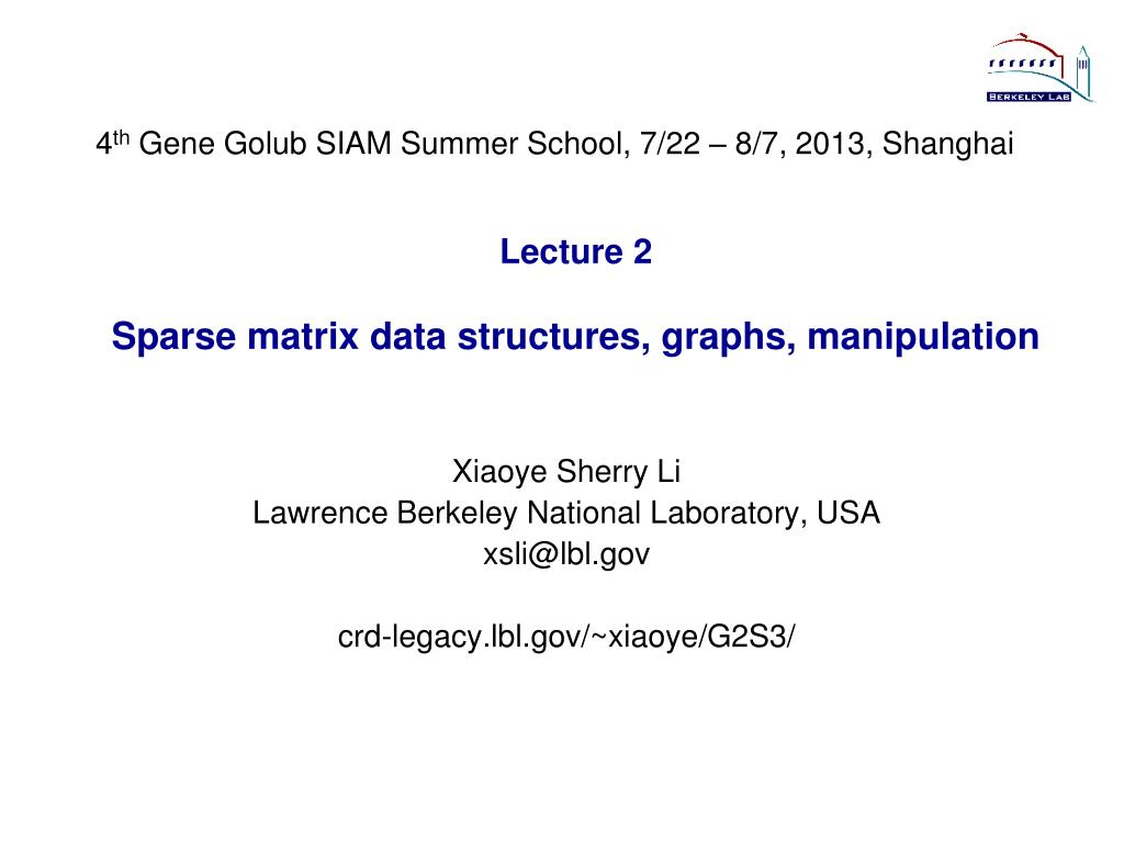Ppt Lecture 2 Sparse Matrix Data Structures Graphs Manipulation Powerpoint Presentation