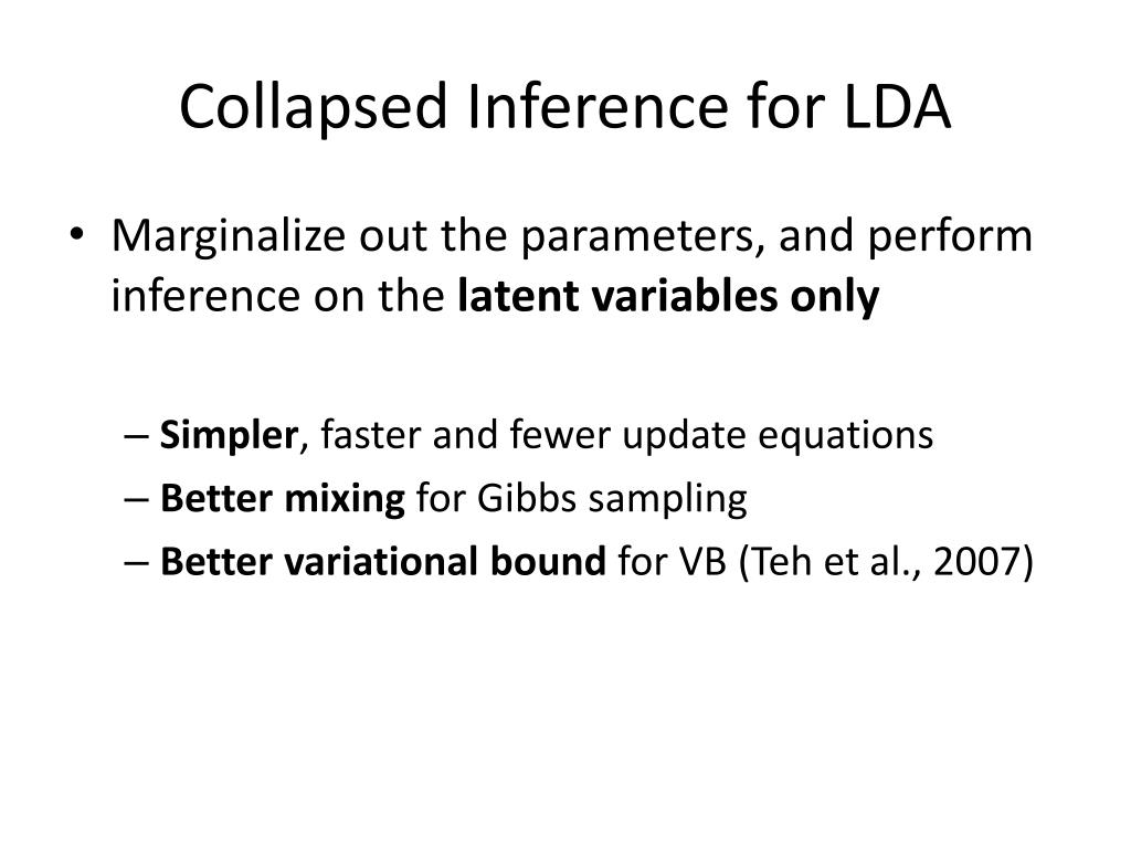 Ppt Stochastic Collapsed Variational Bayesian Inference For Latent