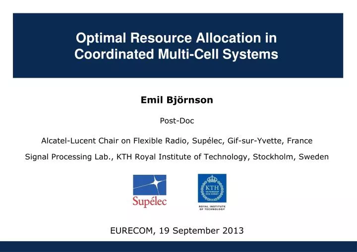 Ppt Optimal Resource Allocation In Coordinated Multi Cell Systems Powerpoint Presentation Id