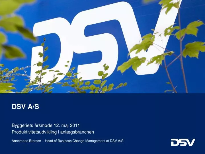 PPT - DSV A/S PowerPoint Presentation, free download - ID:1581299