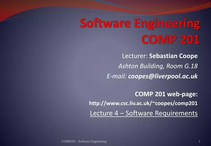 PPT - Software Engineering COMP 201 PowerPoint Presentation, free ...