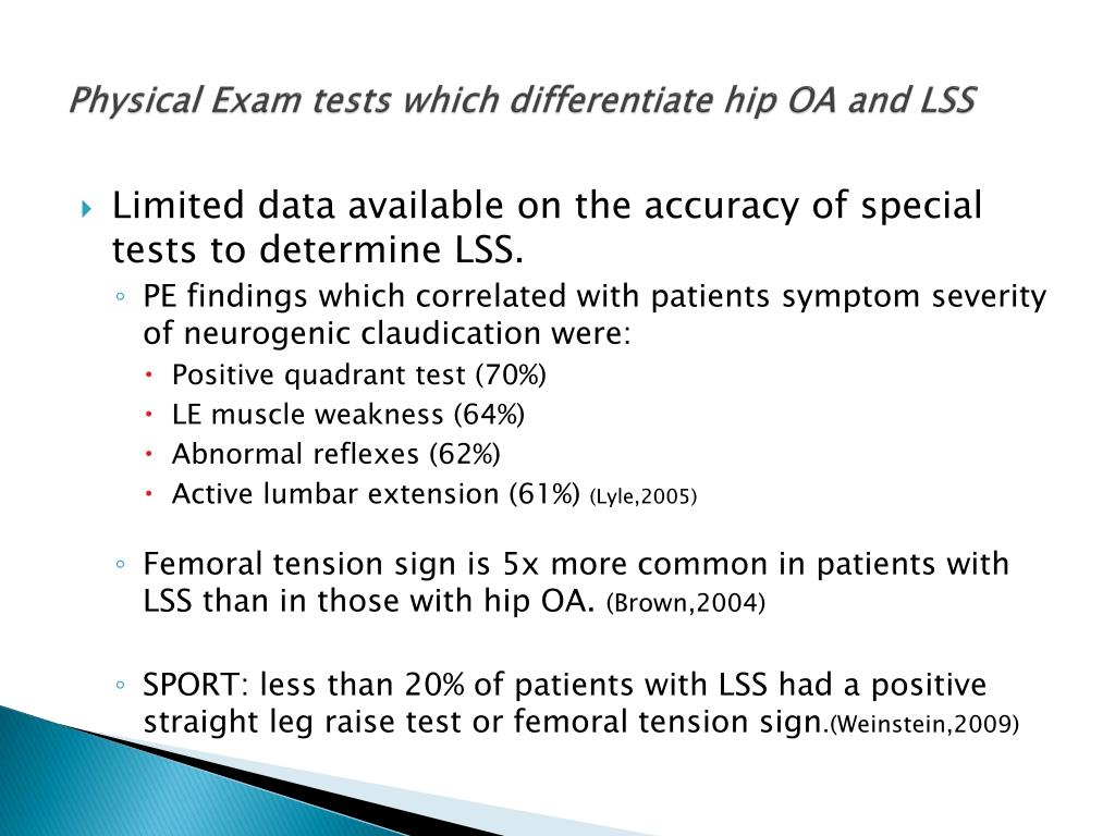 PPT - Diagnosing Leg Pain Lumbar Spinal Stenosis vs Hip Osteoarthritis ...