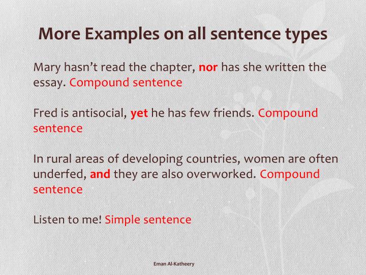 PPT - Types of Sentences PowerPoint Presentation - ID:1582222