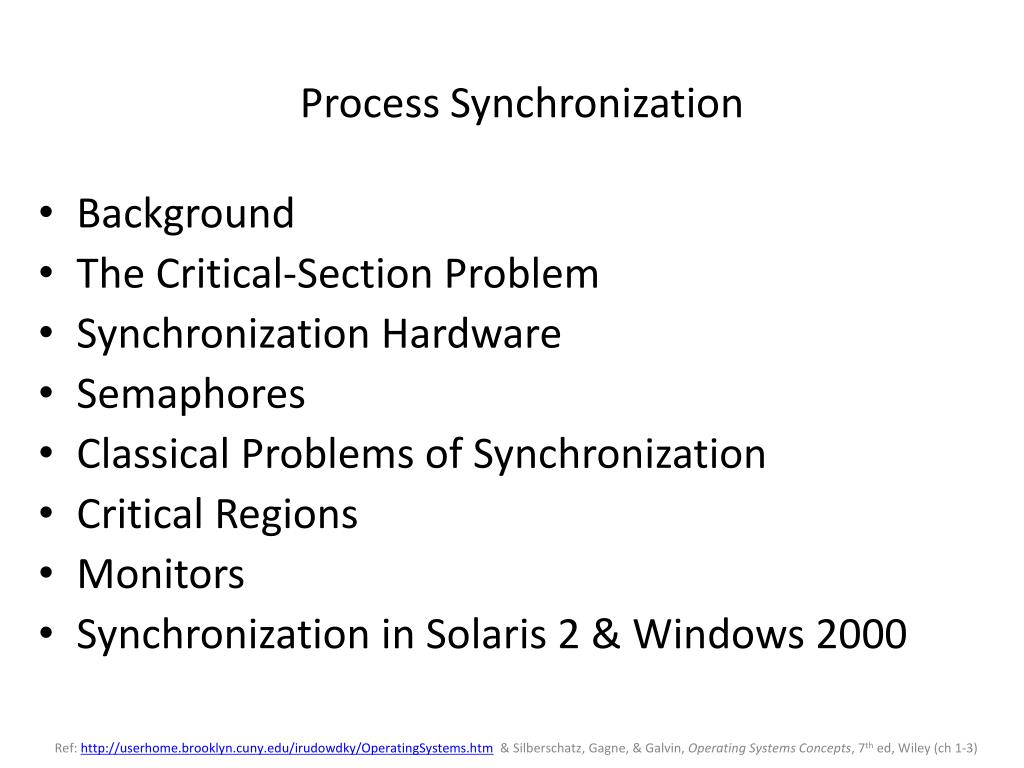 Ppt Operating Systems Process Synchronization And Deadlocks