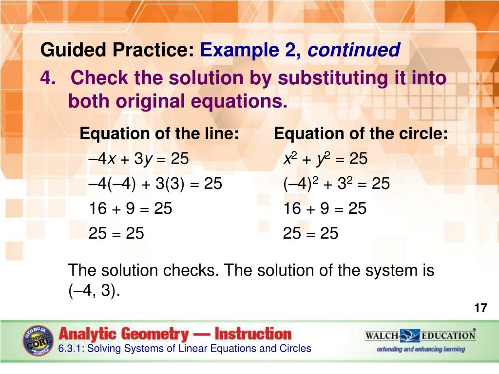 PPT - Solving Systems of Linear Equations and Circles PowerPoint ...