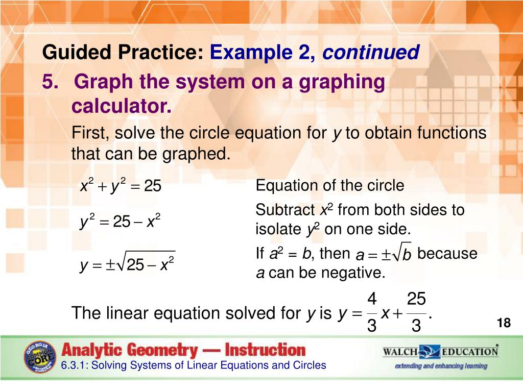 PPT - Solving Systems of Linear Equations and Circles PowerPoint ...