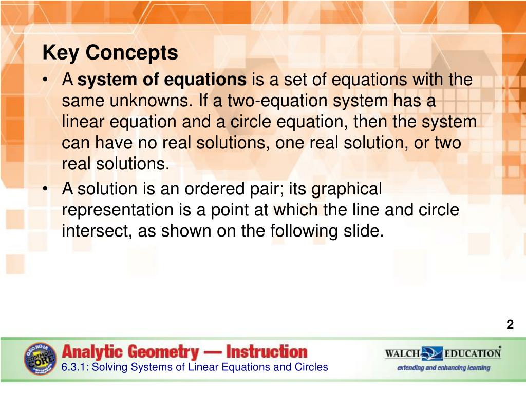 PPT - Solving Systems of Linear Equations and Circles PowerPoint ...