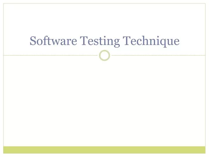 PPT - Software Testing Technique PowerPoint Presentation, free download ...