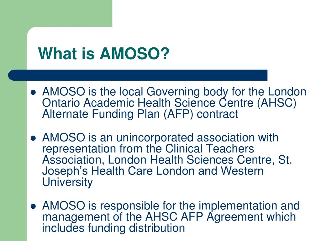 PPT - Academic Medical Organization of Southwestern Ontario (AMOSO ...