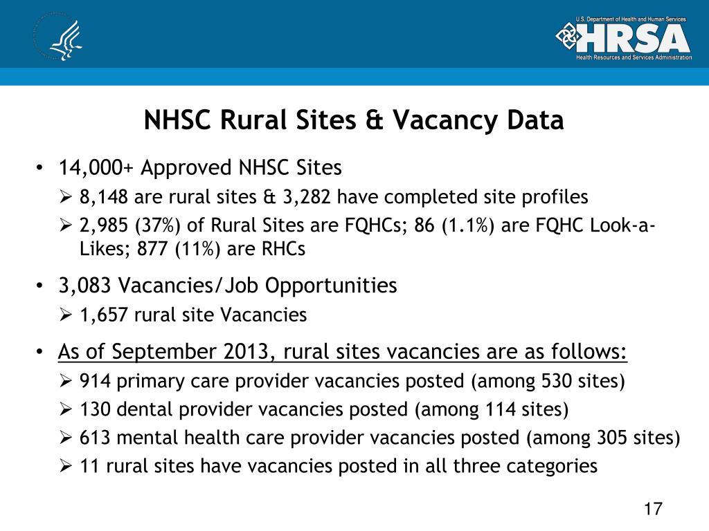 PPT - National Health Service Corps and NURSE Corps Rural Recruitment ...