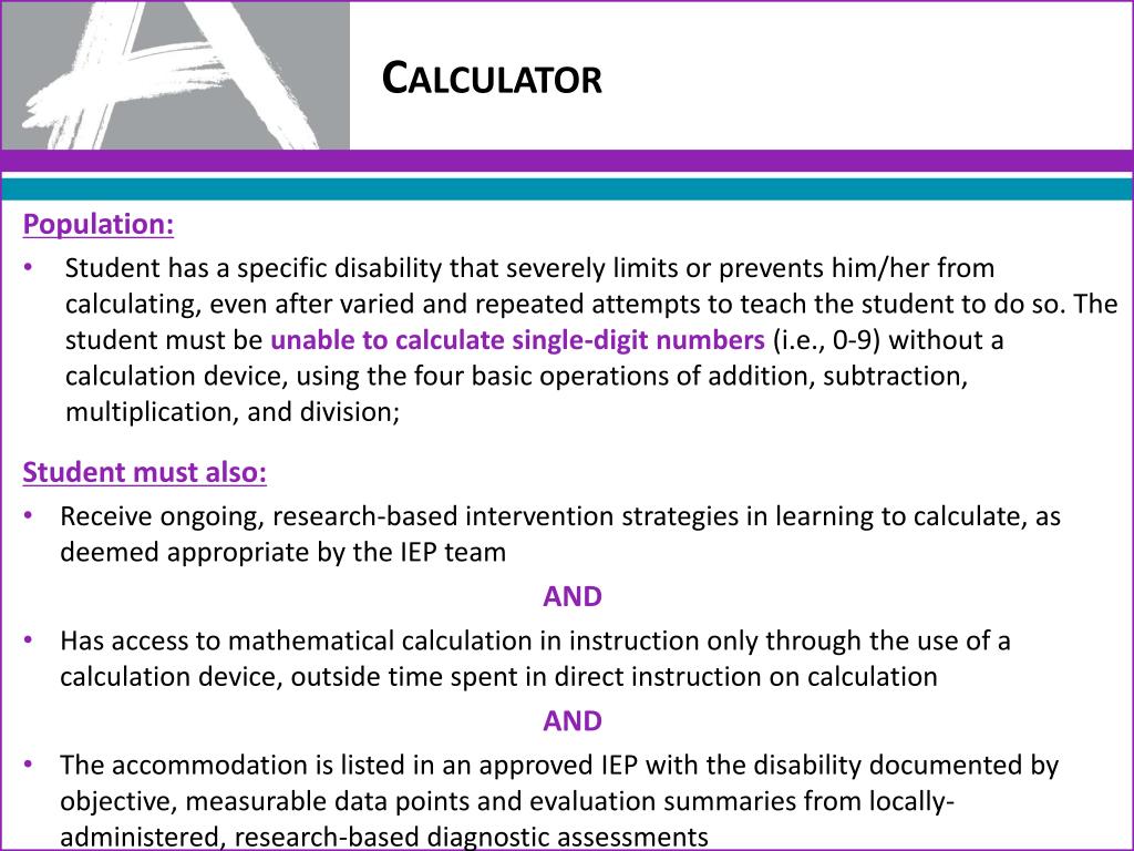 PPT - Testing Accommodations for Students with Disabilities Educator ...