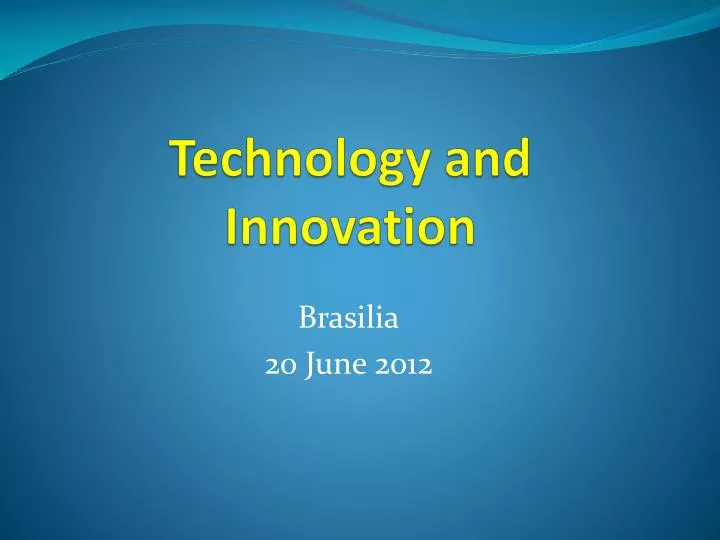 PPT - Technology and Innovation PowerPoint Presentation, free download ...